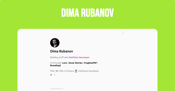 Dima Rubanov - Co-Founder, Software Developer